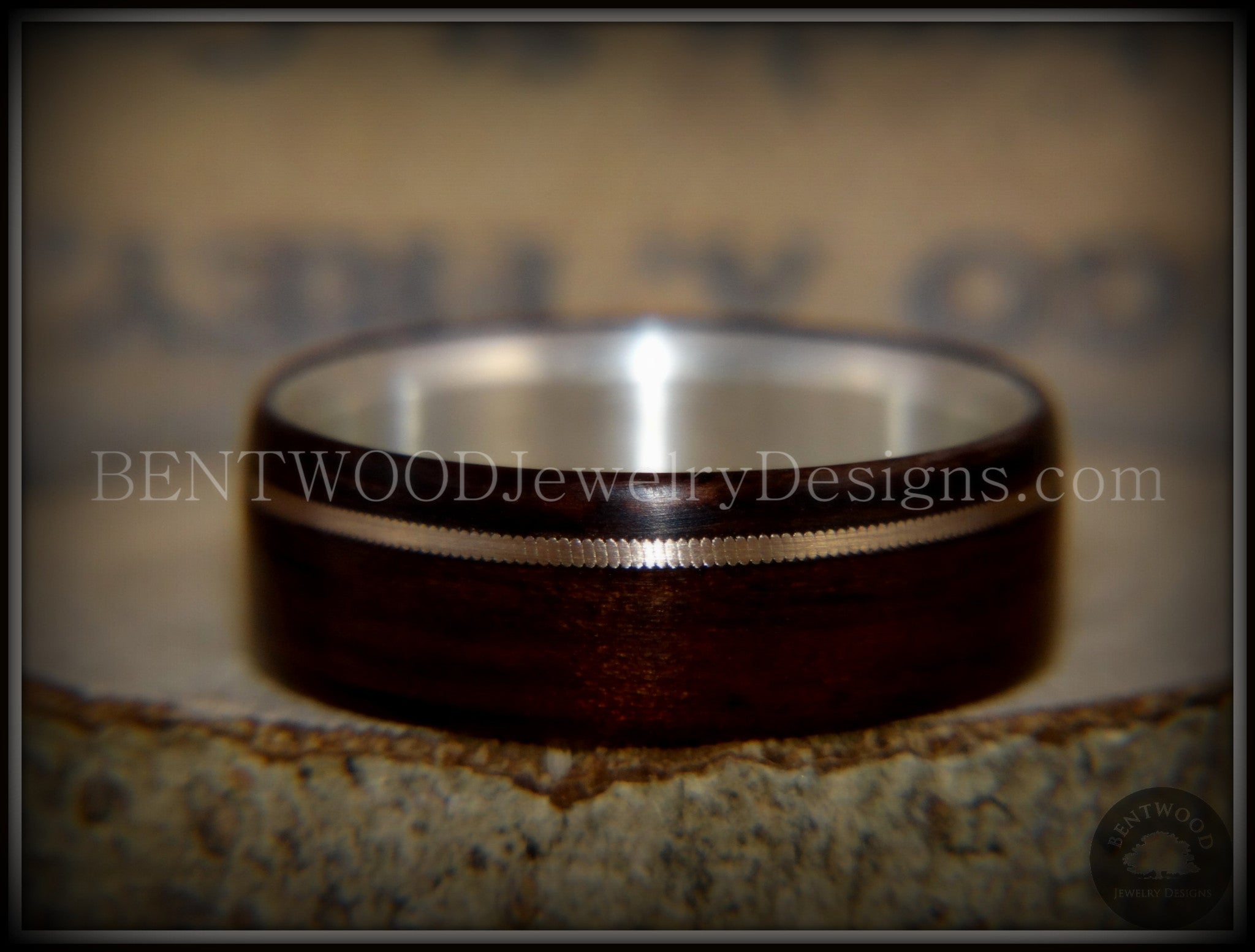 Bentwood Ring Ebony Silver Core Guitar String Inlay – Bentwood Jewelry ...